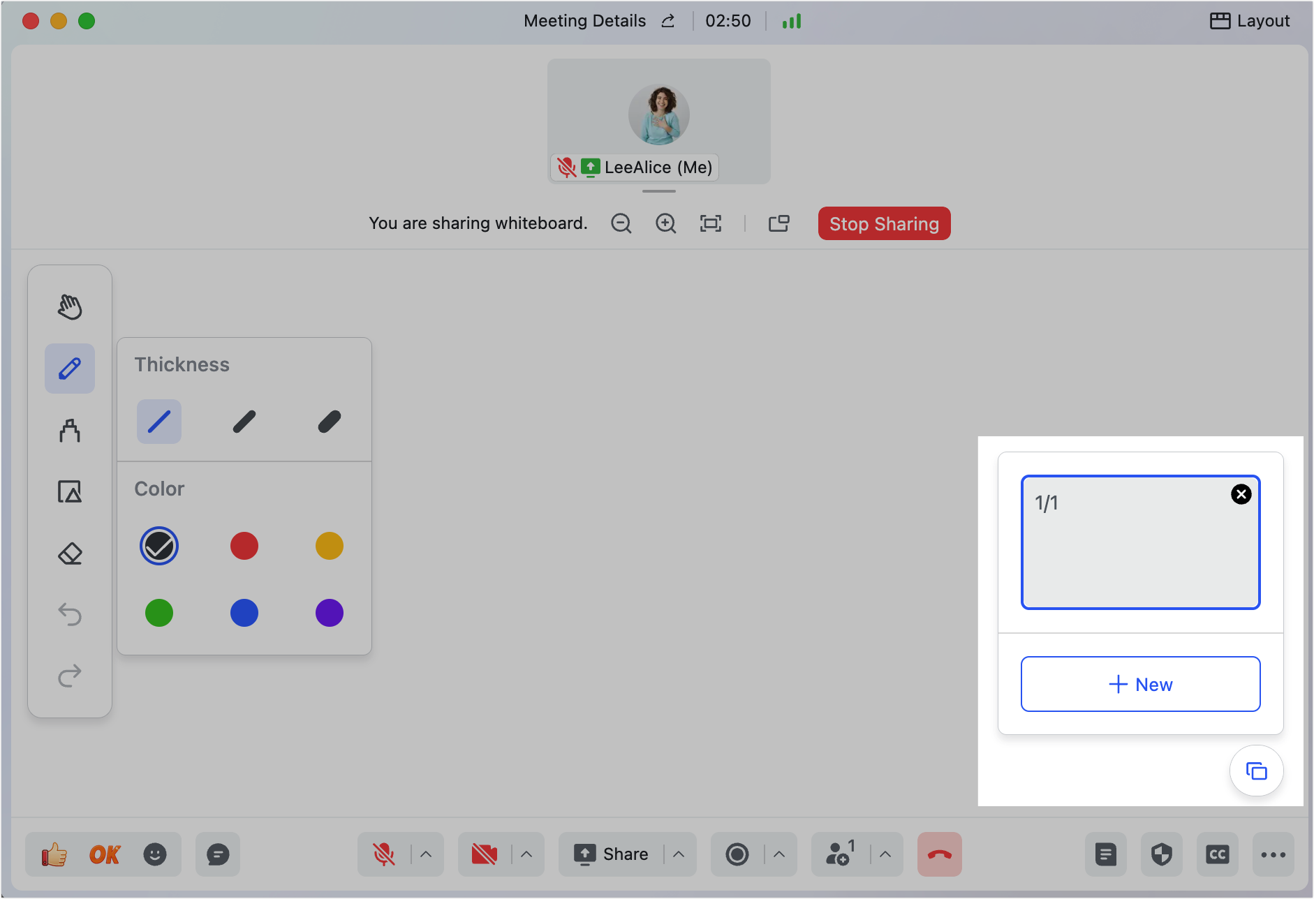 Share a virtual whiteboard