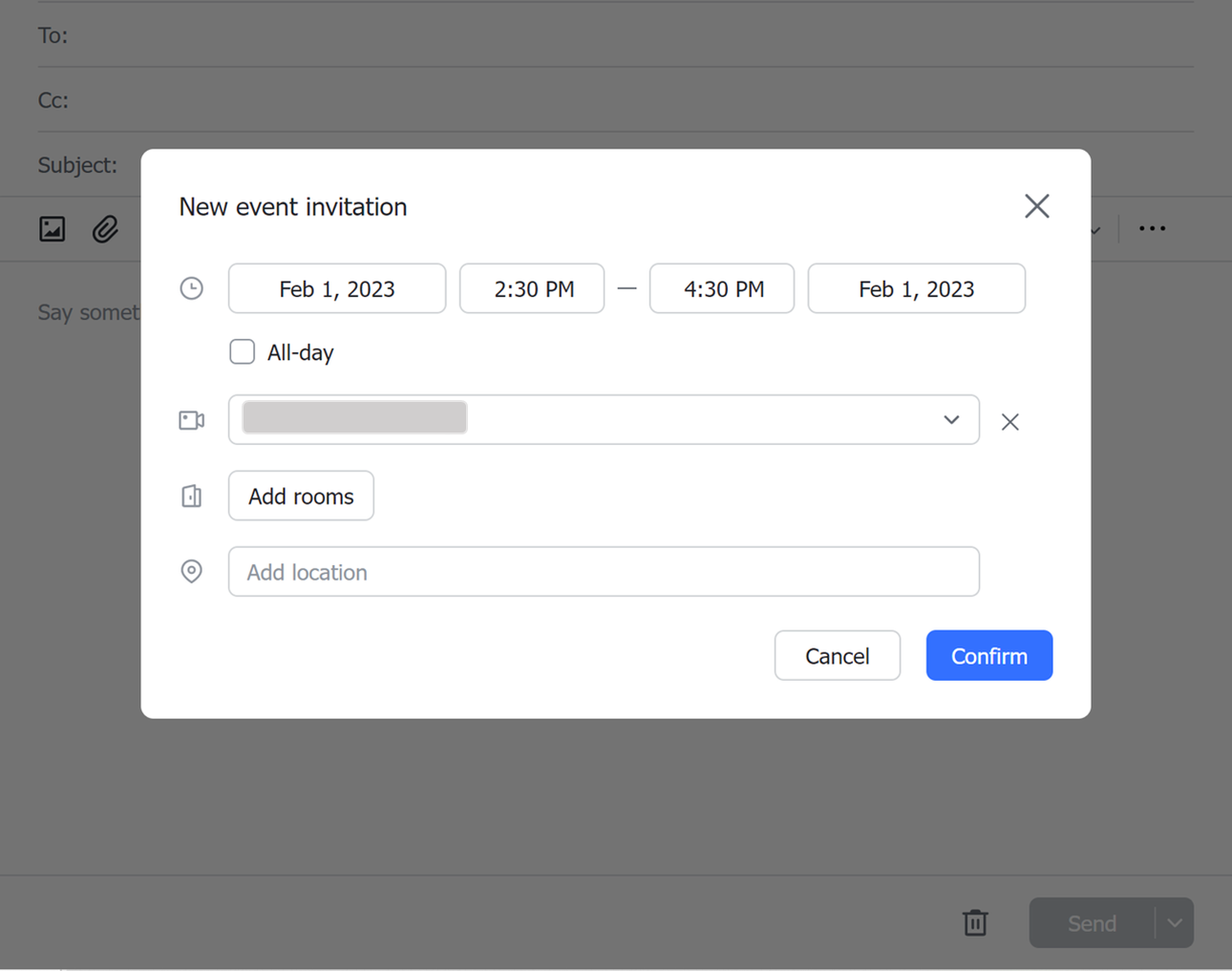 Send event invitations by email