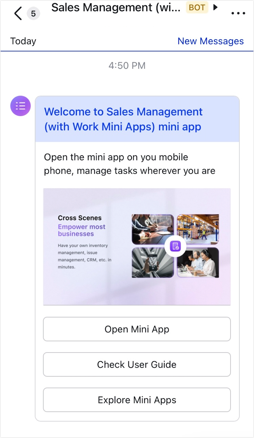 Use Work Mini Apps in Base
