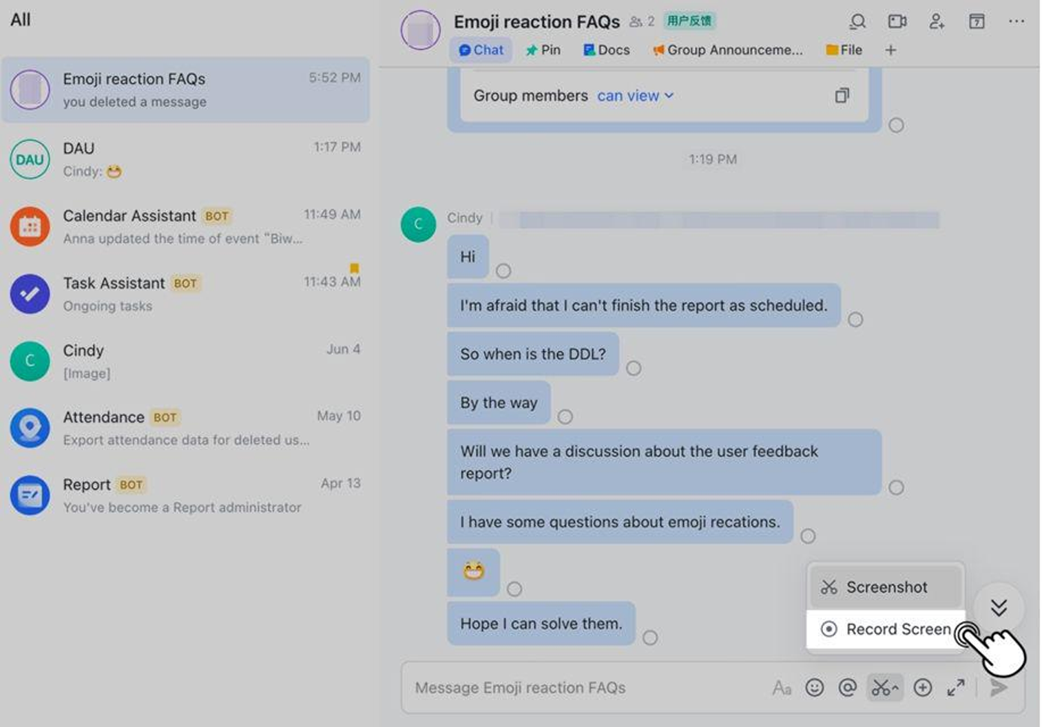 Messenger updates