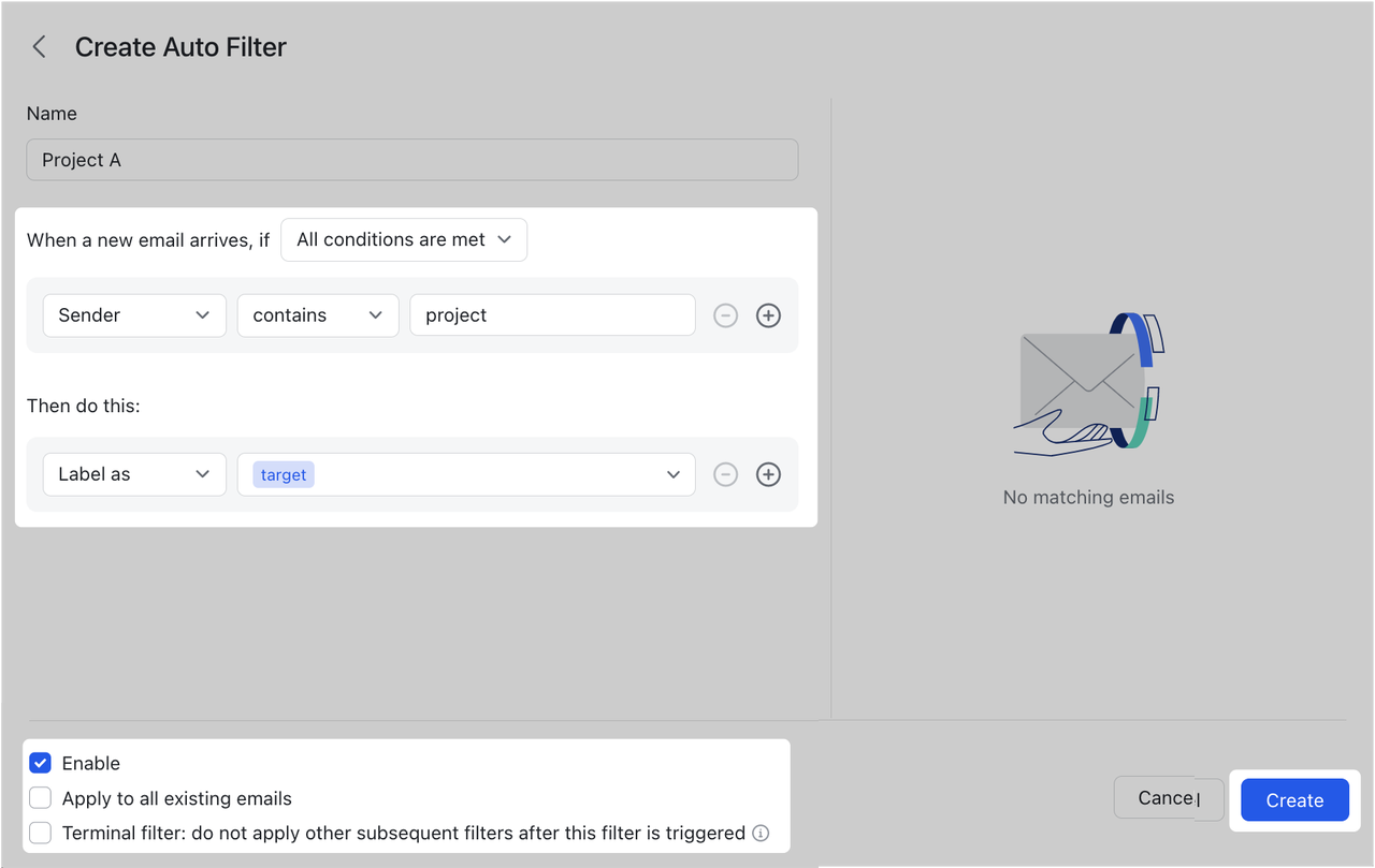 Create and manage auto filters