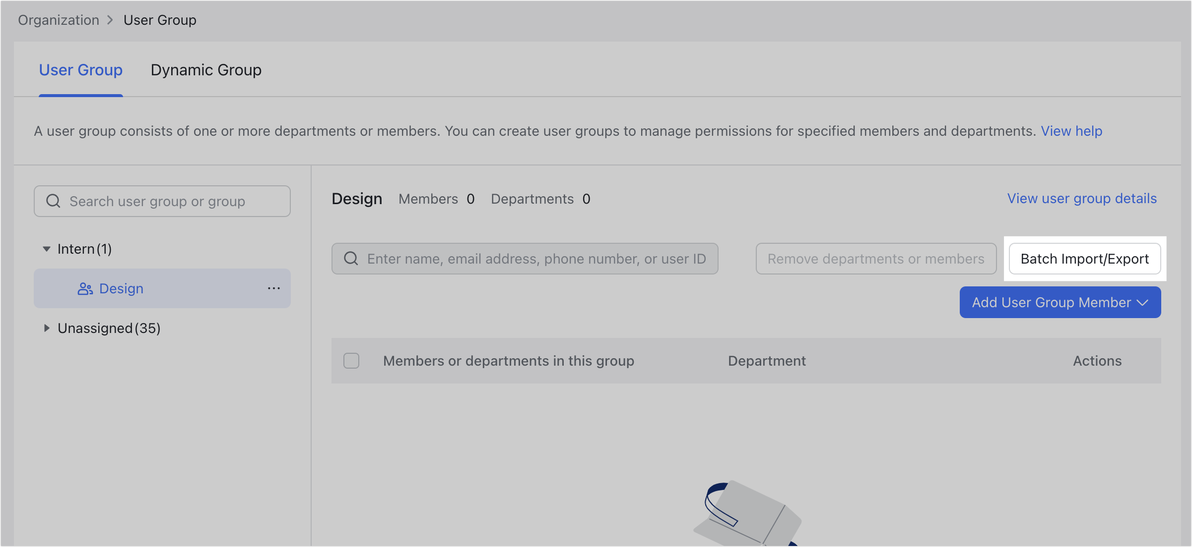 Admin | Manage user groups