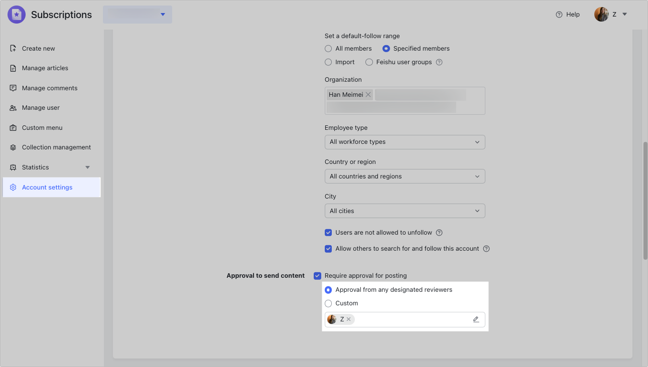 Create Subscriptions and Broadcasters accounts