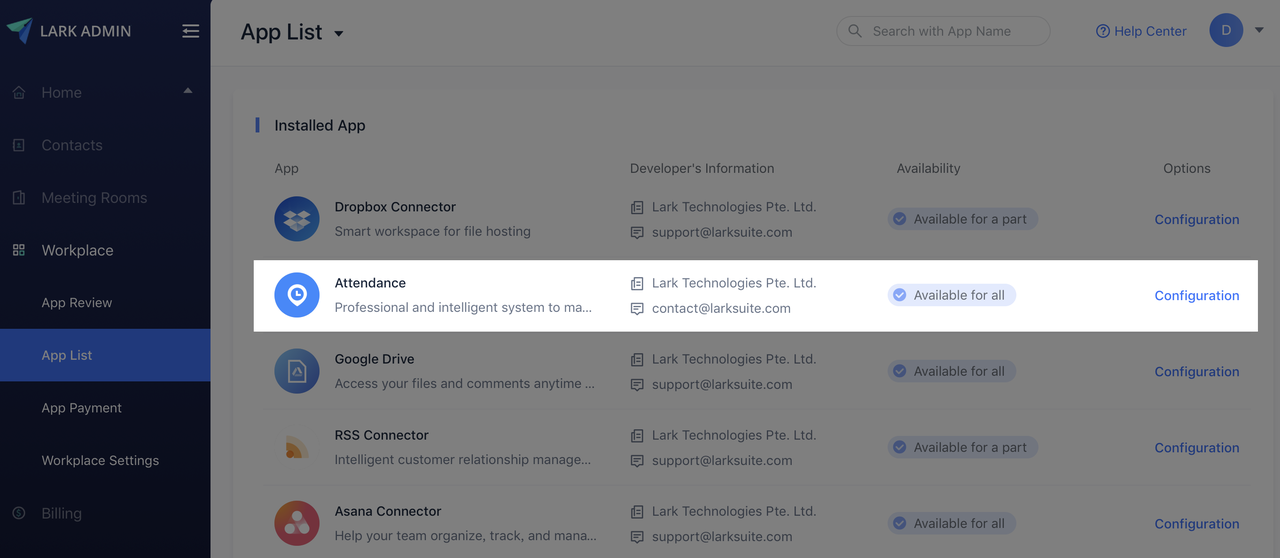 Tempat Kerja | Panduan aplikasi Kehadiran untuk administrator (Panduan ...