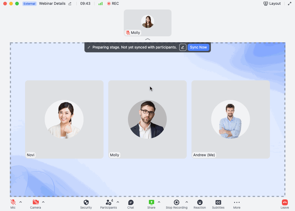 Use stage mode in Lark Webinar