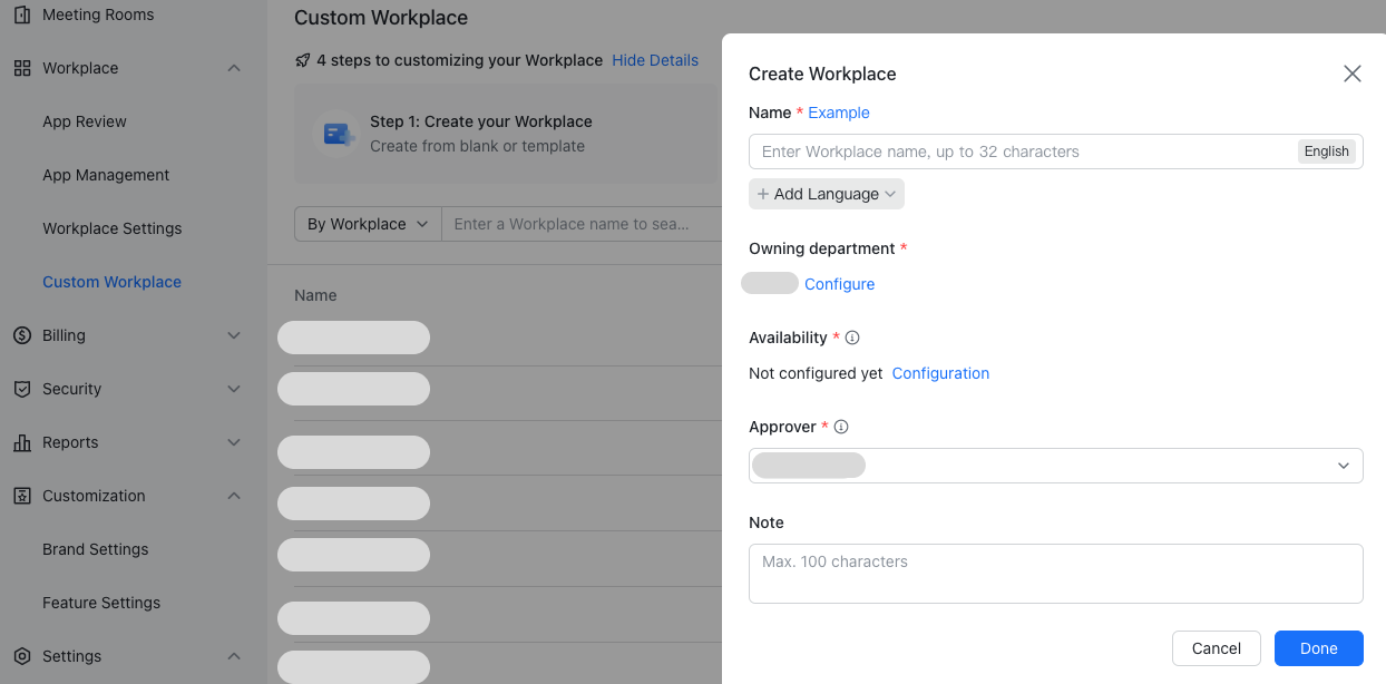 Set Custom Workplace management permissions