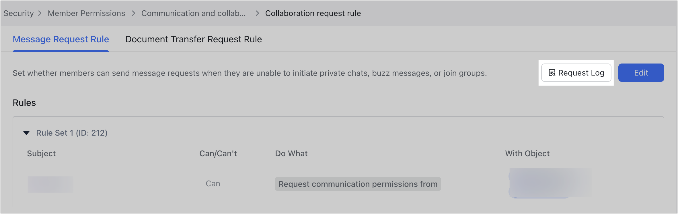 Admin | Manage member communication and collaboration permissions