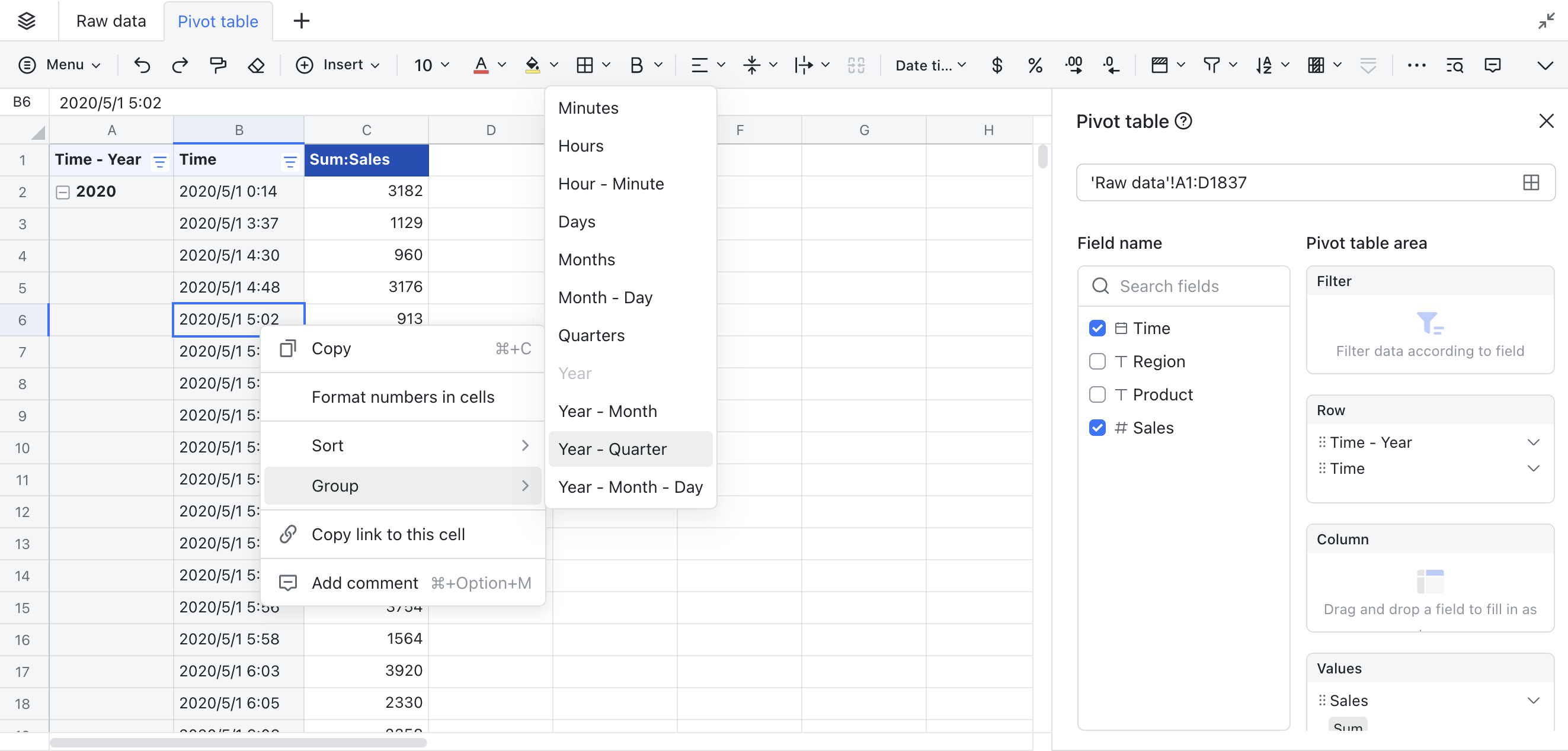 Pivot table use case: Sales analysis