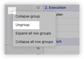 Group rows and columns in Sheets