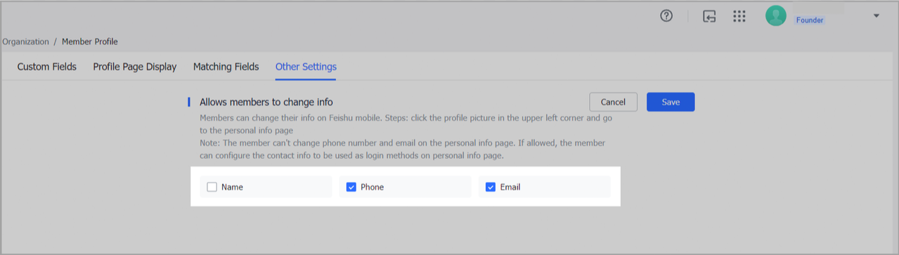 Manage Lark login method and contact information