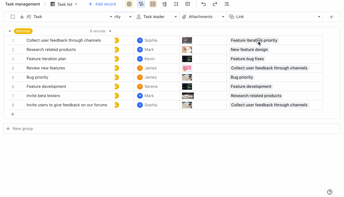Kurzanleitung zu Bitable