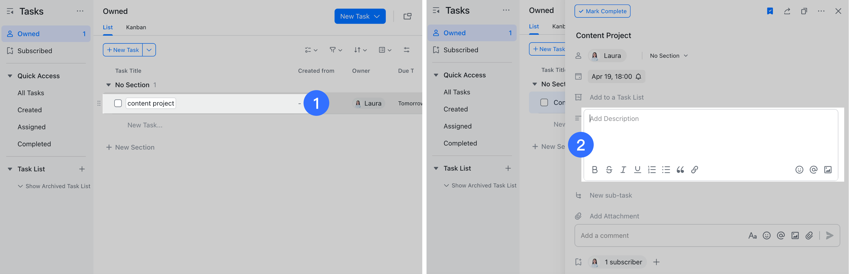 Use rich text in Tasks Use rich text in Tasks