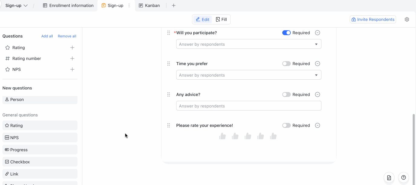 Use the rating field in Base