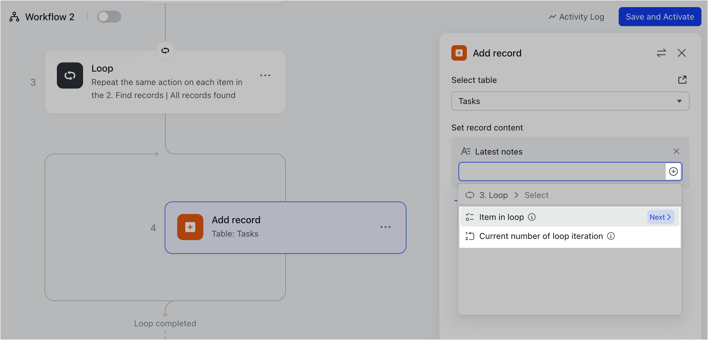 Use loops in workflows