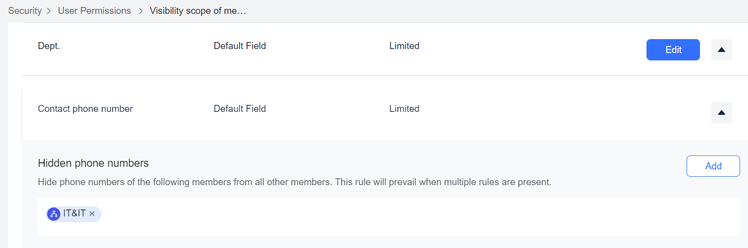 Admin | Manage visibility of profile page fields