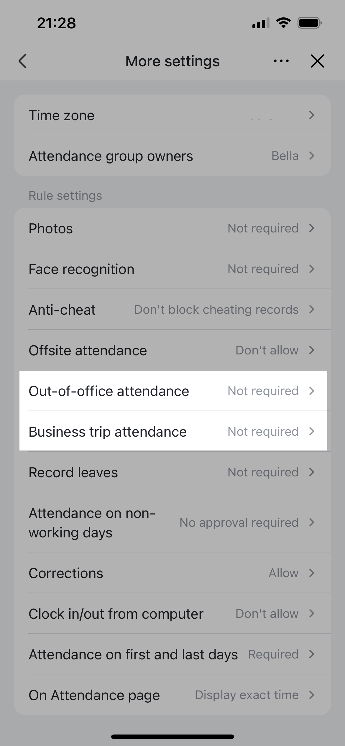 Attendance updates