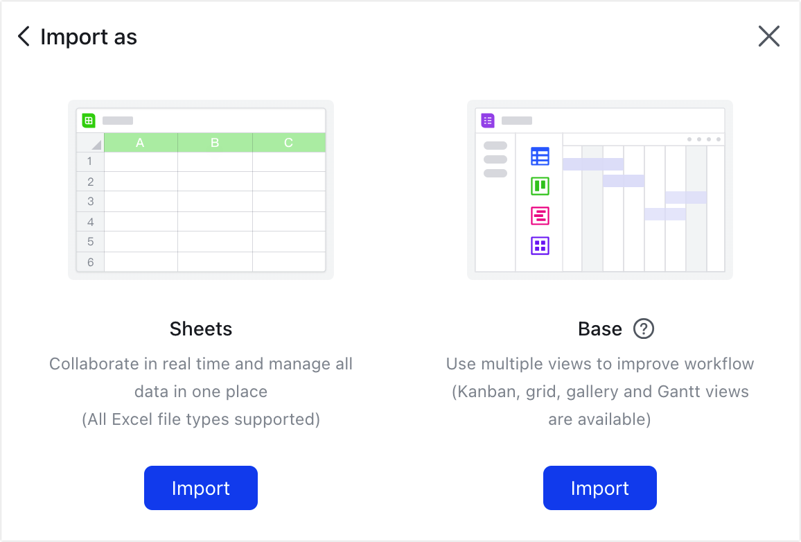 Import and convert Excel or CSV files into Sheets