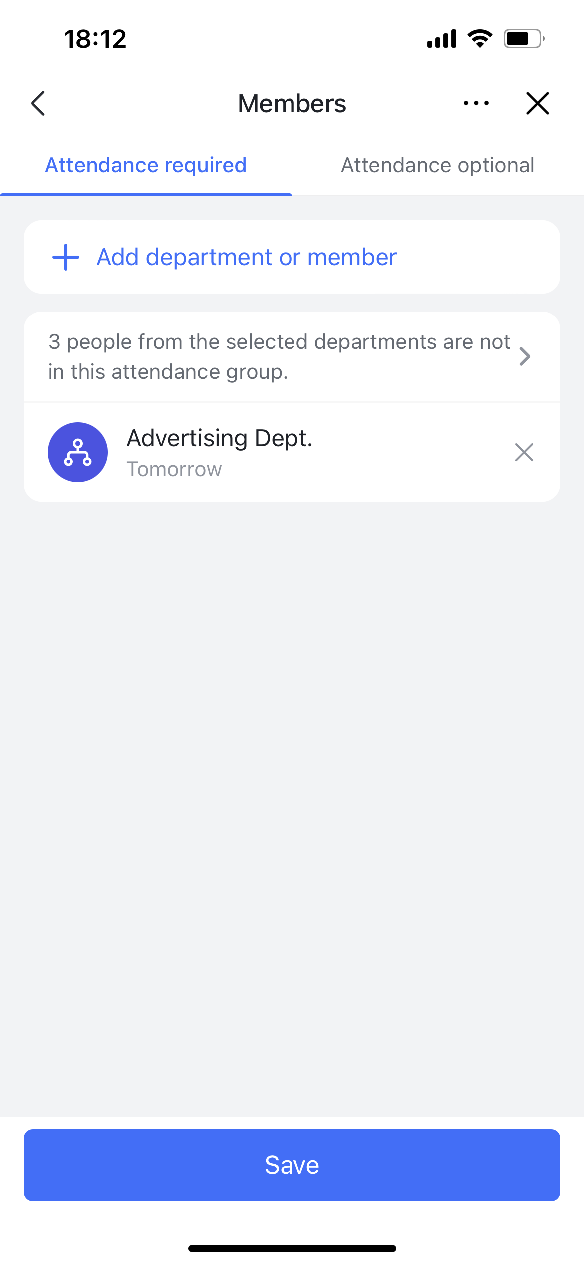 Attendance updates