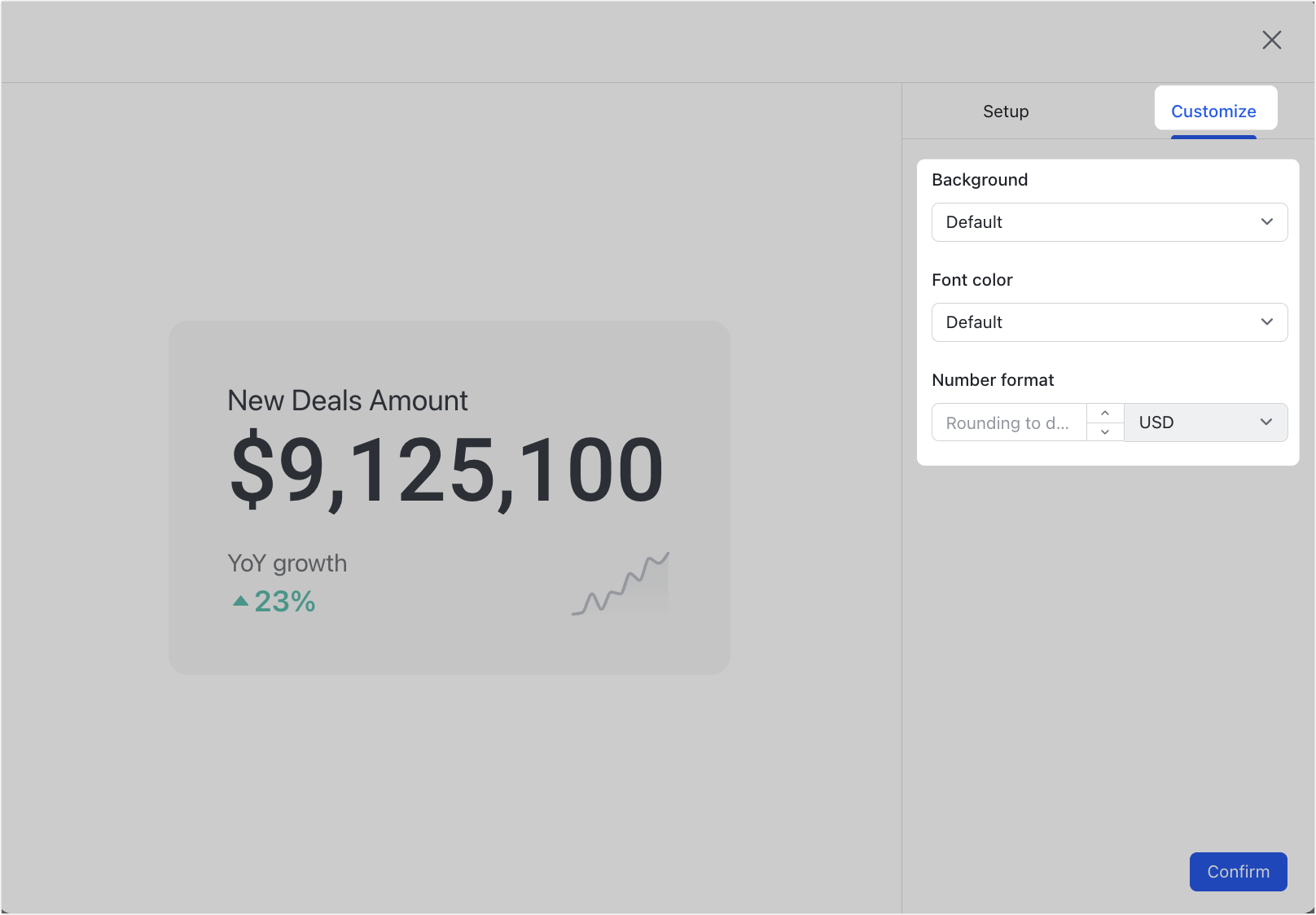 Use metrics blocks in dashboards