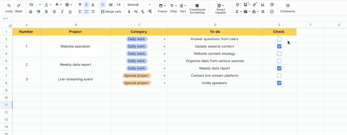 Use checkboxes in Sheets Use checkboxes in Sheets