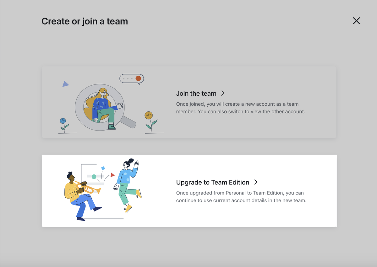 ¿Cómo se cambia de la Edición personal a la Edición de equipo?