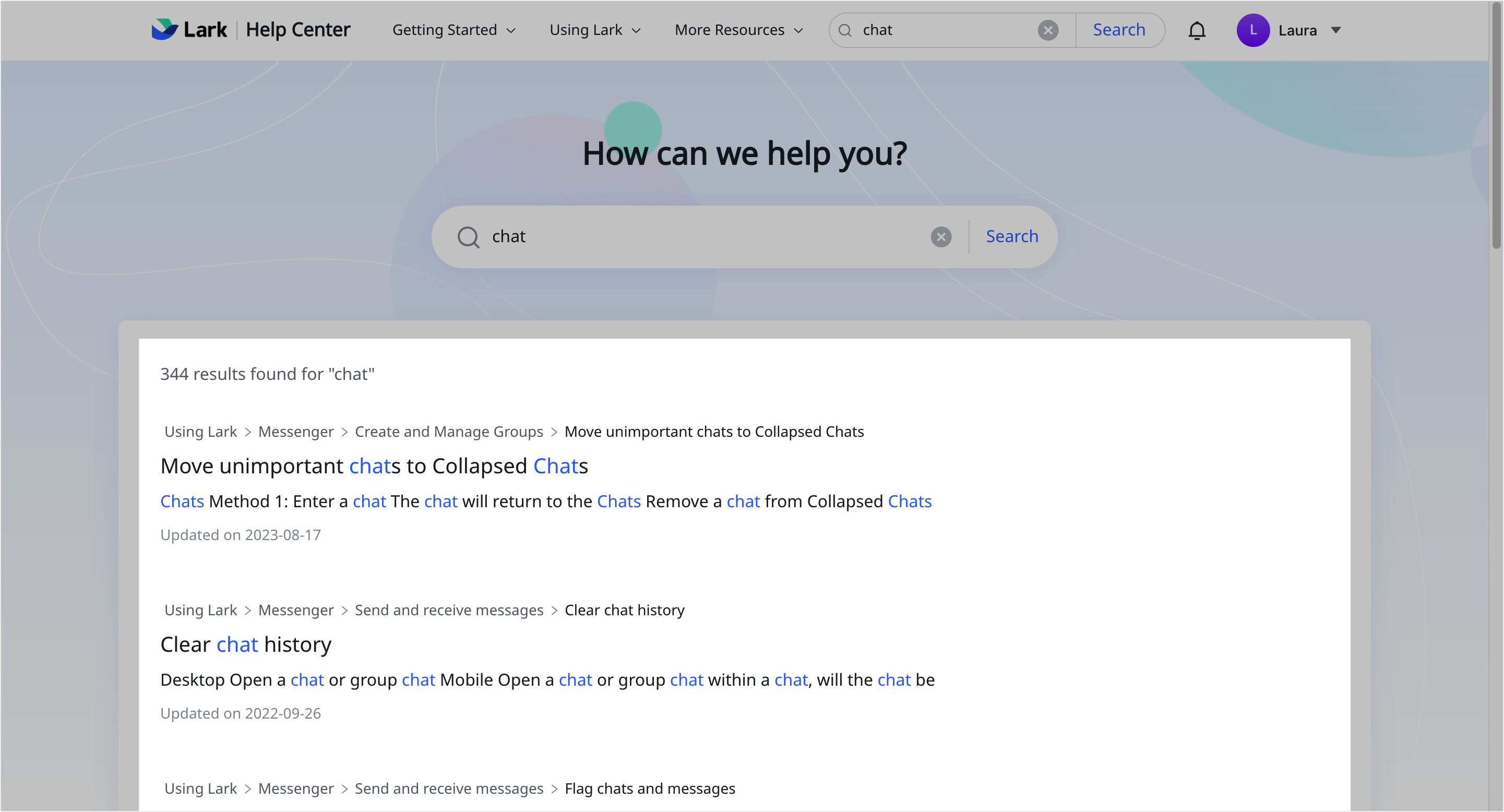 Use the Lark Help Center