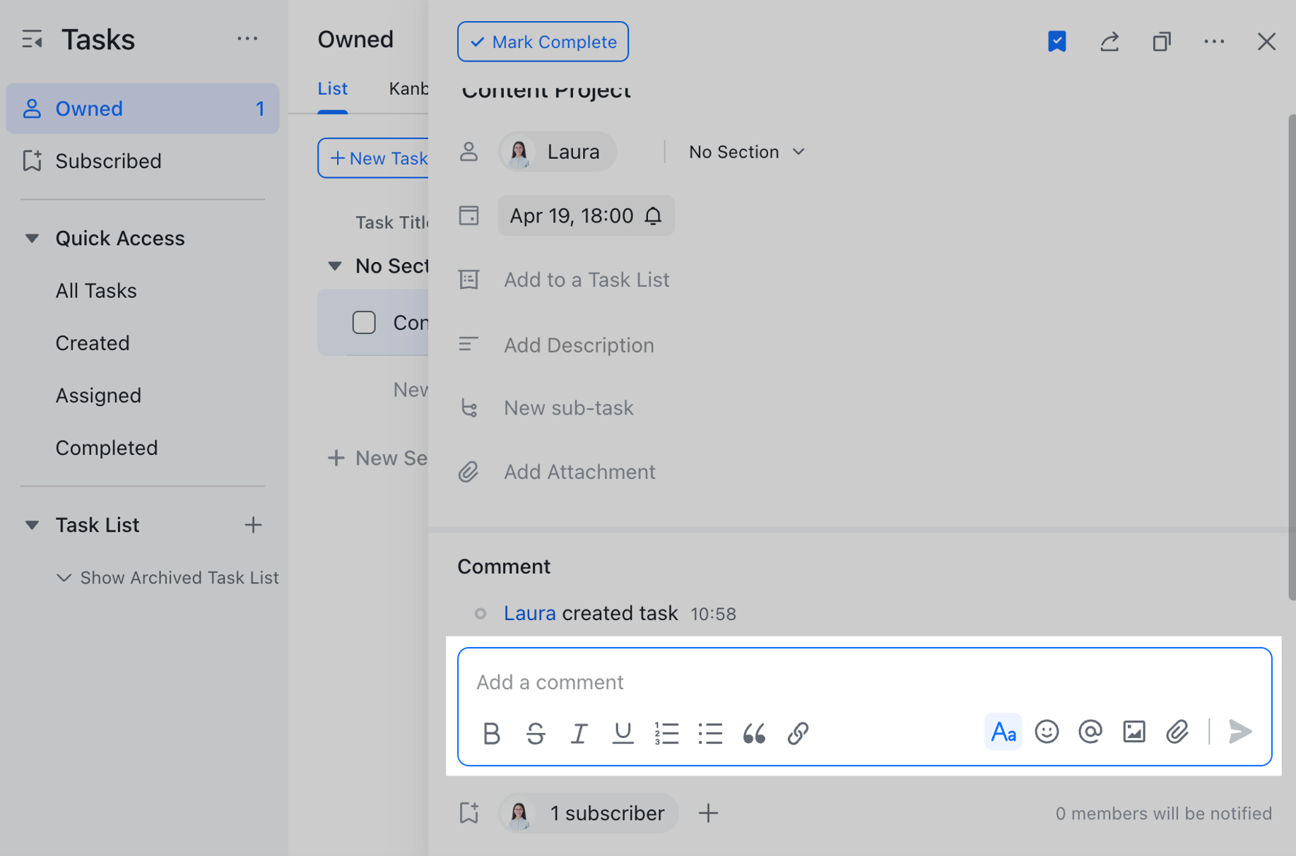 Use rich text in Tasks Use rich text in Tasks