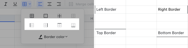 Add cell borders in Sheets