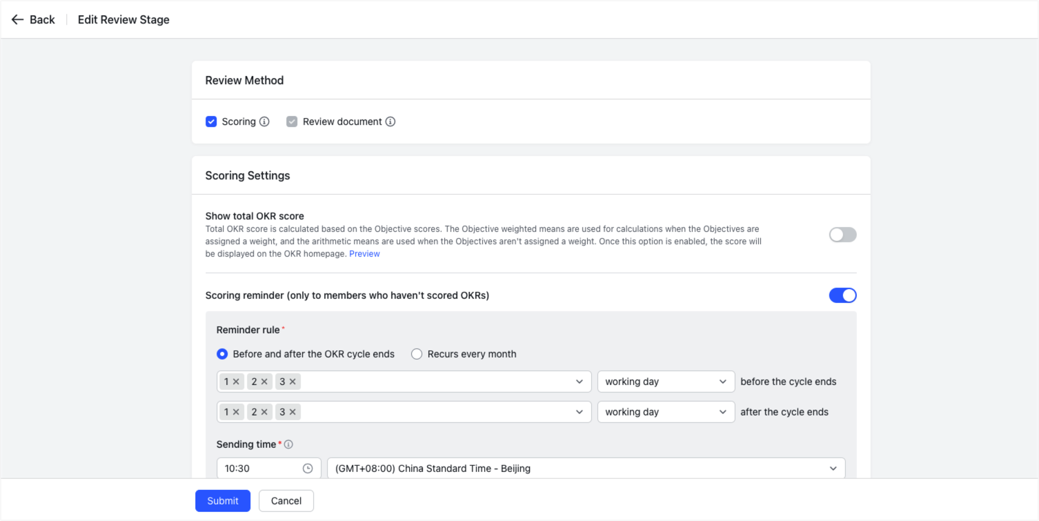 Lark OKR administrator guide