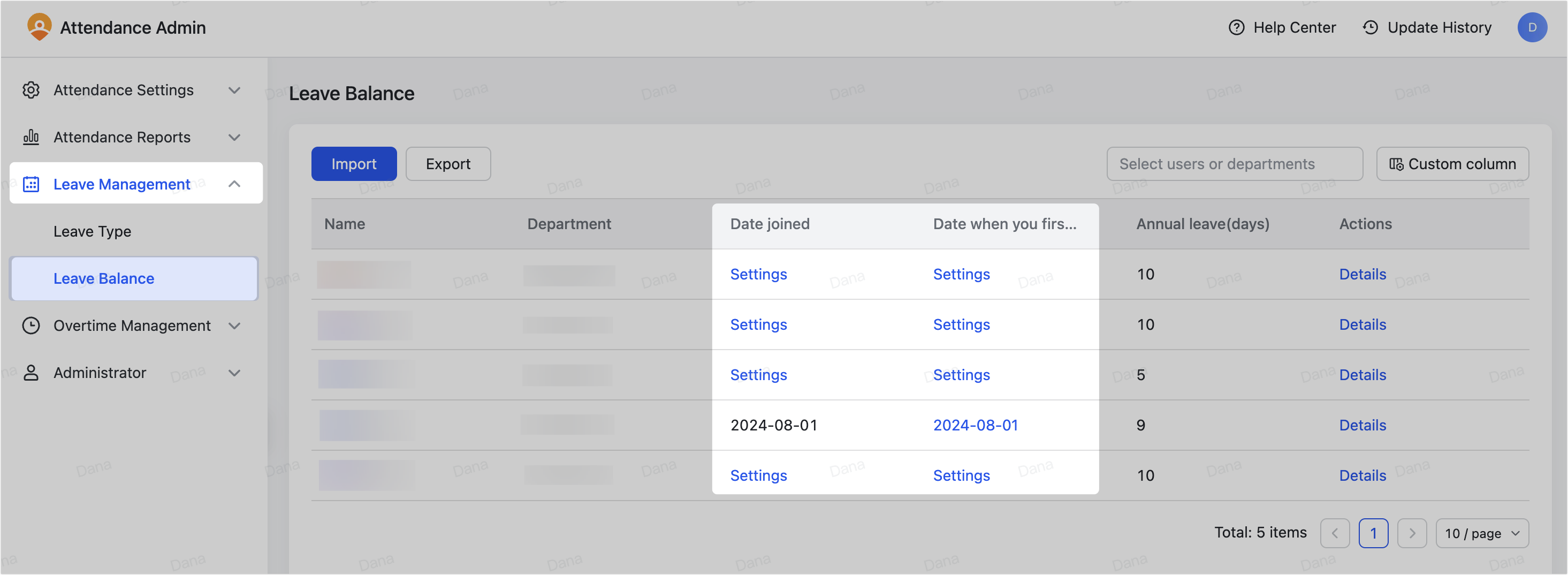 Admin | Configure leave type and rules