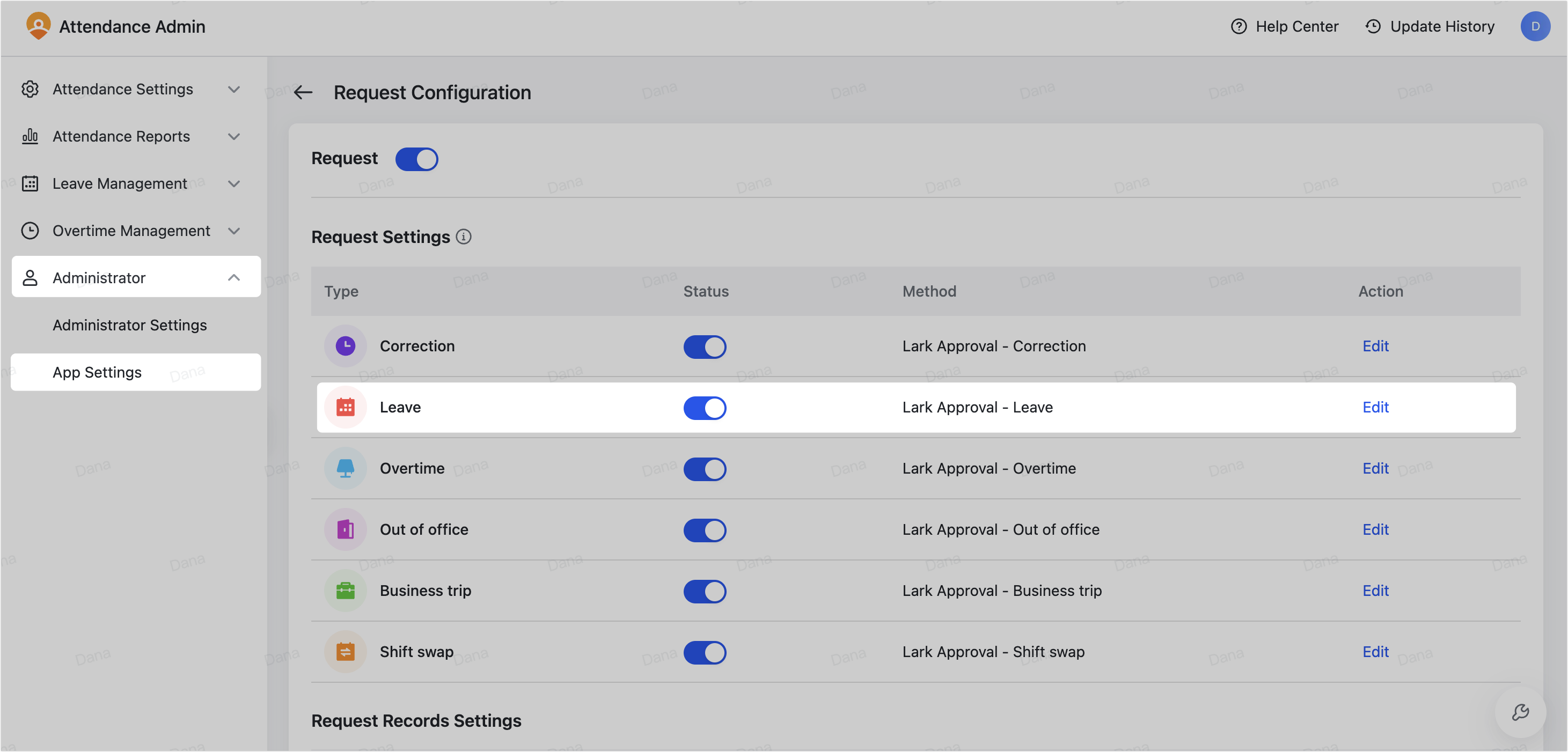 Admin | Configure leave type and rules