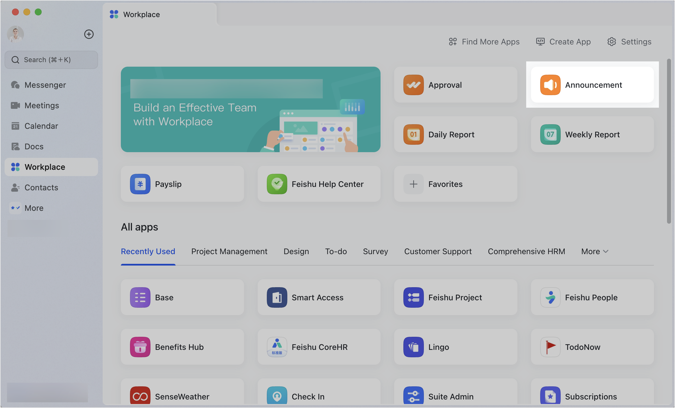 Use the Announcement app