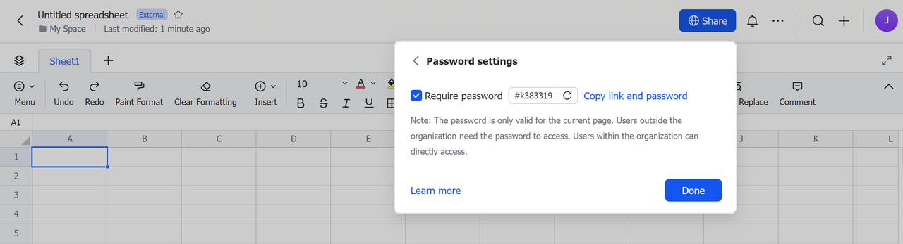 Password protect documents and folders for sharing