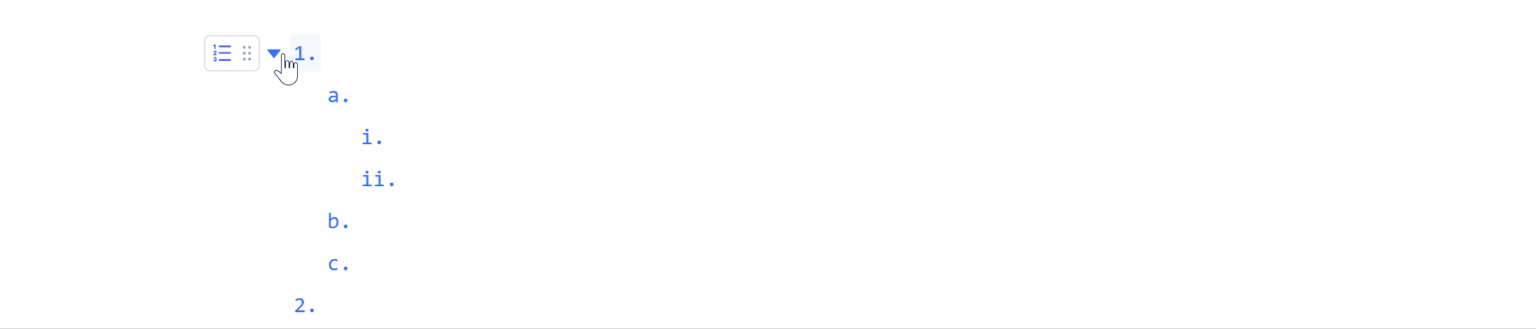 Use numbered and bulleted lists in Docs