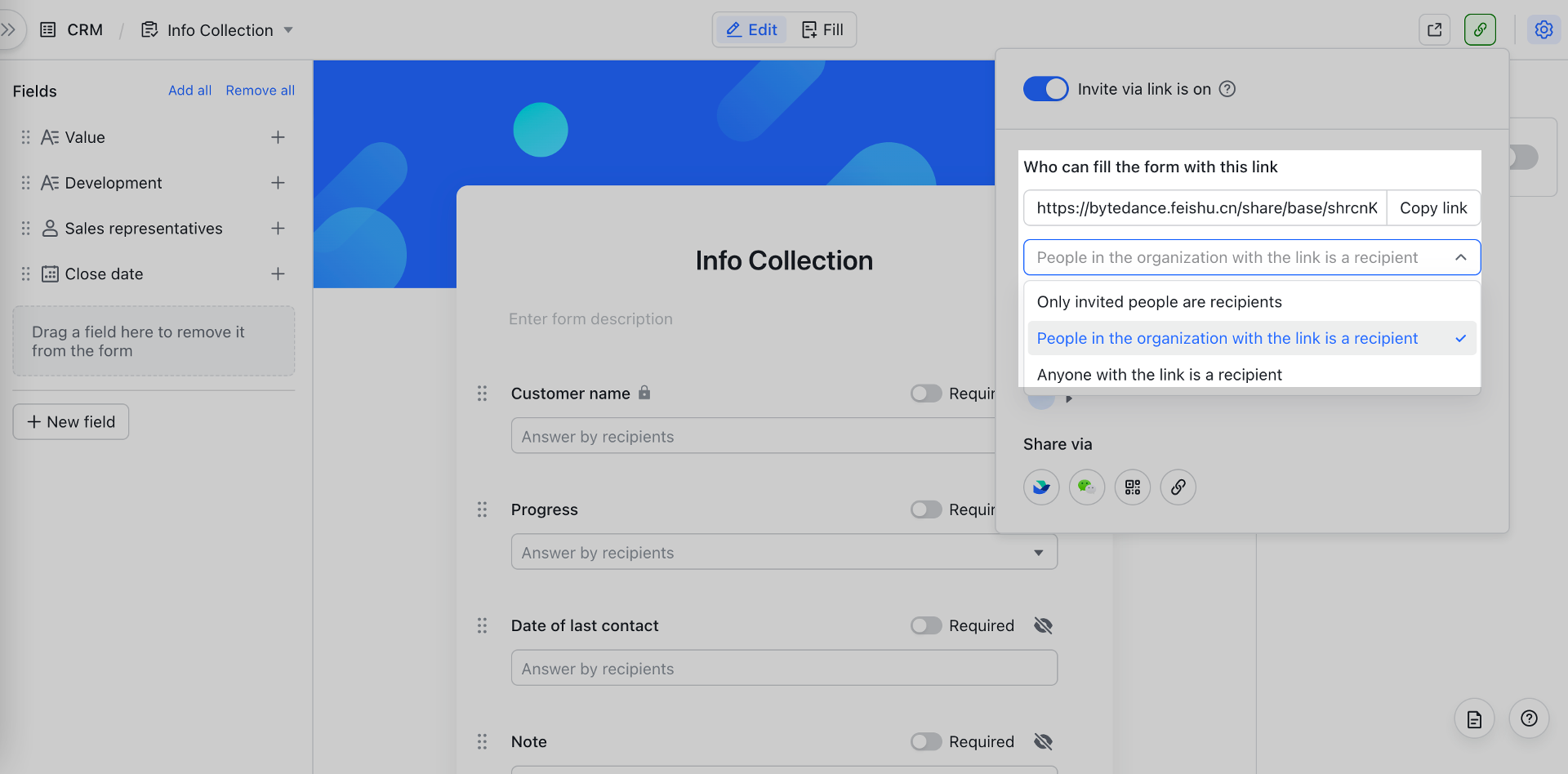 Use form views in Base