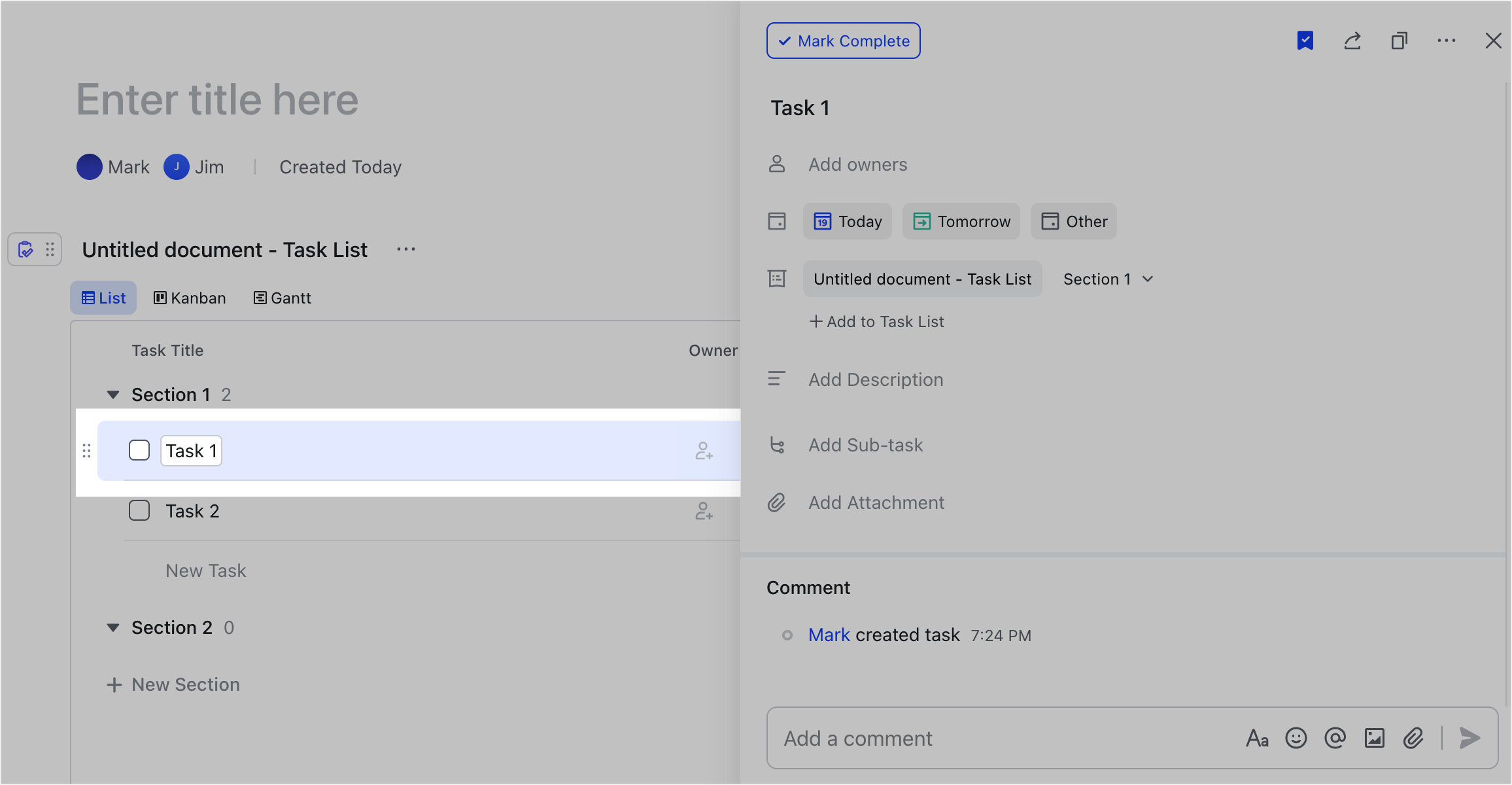 Use task lists in documents Use task lists in documents
