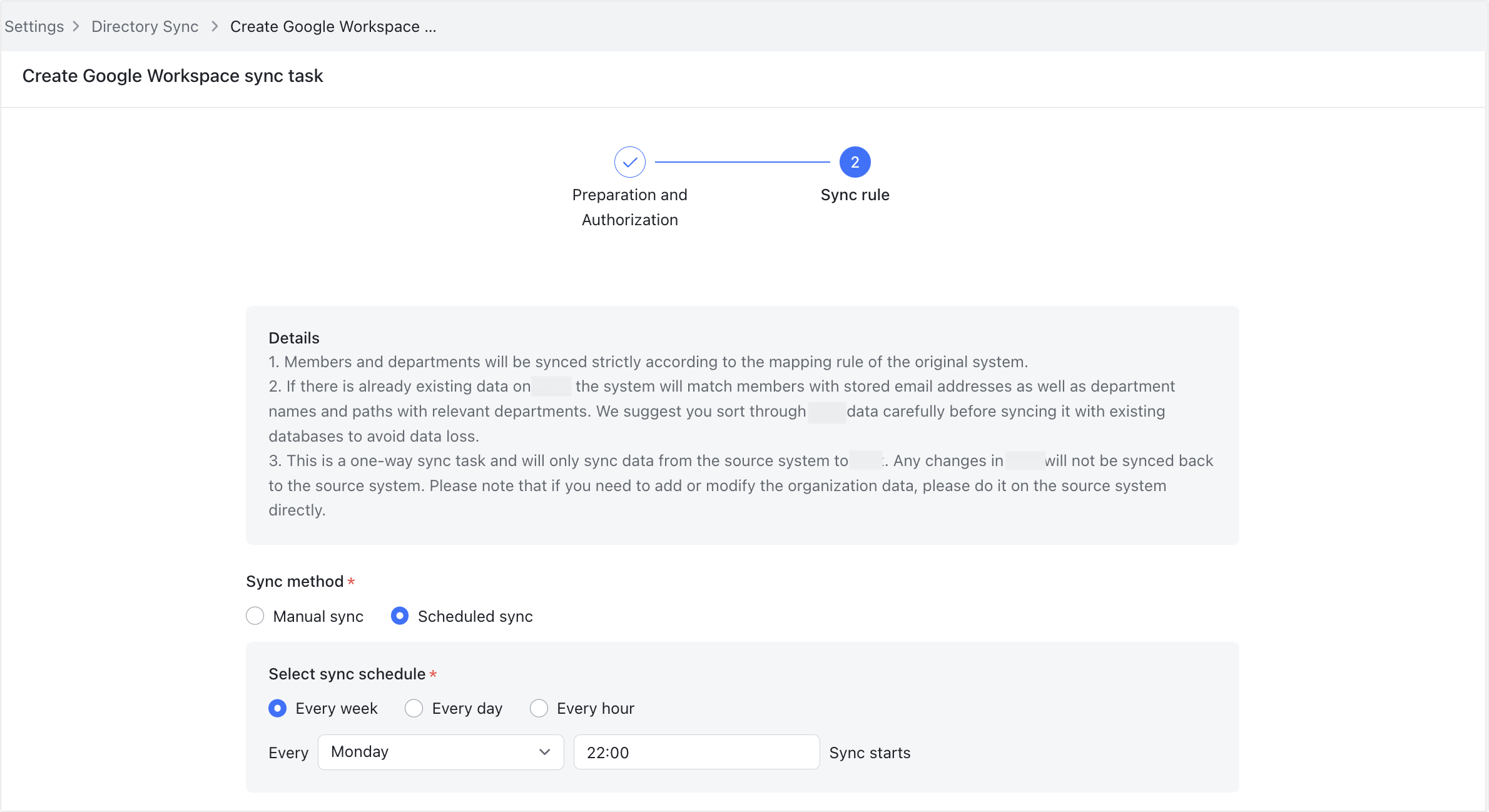 Admin | Sync directory from Google Workspace