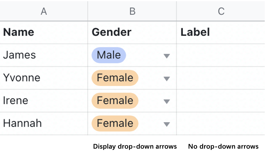 Use data validation in Sheets