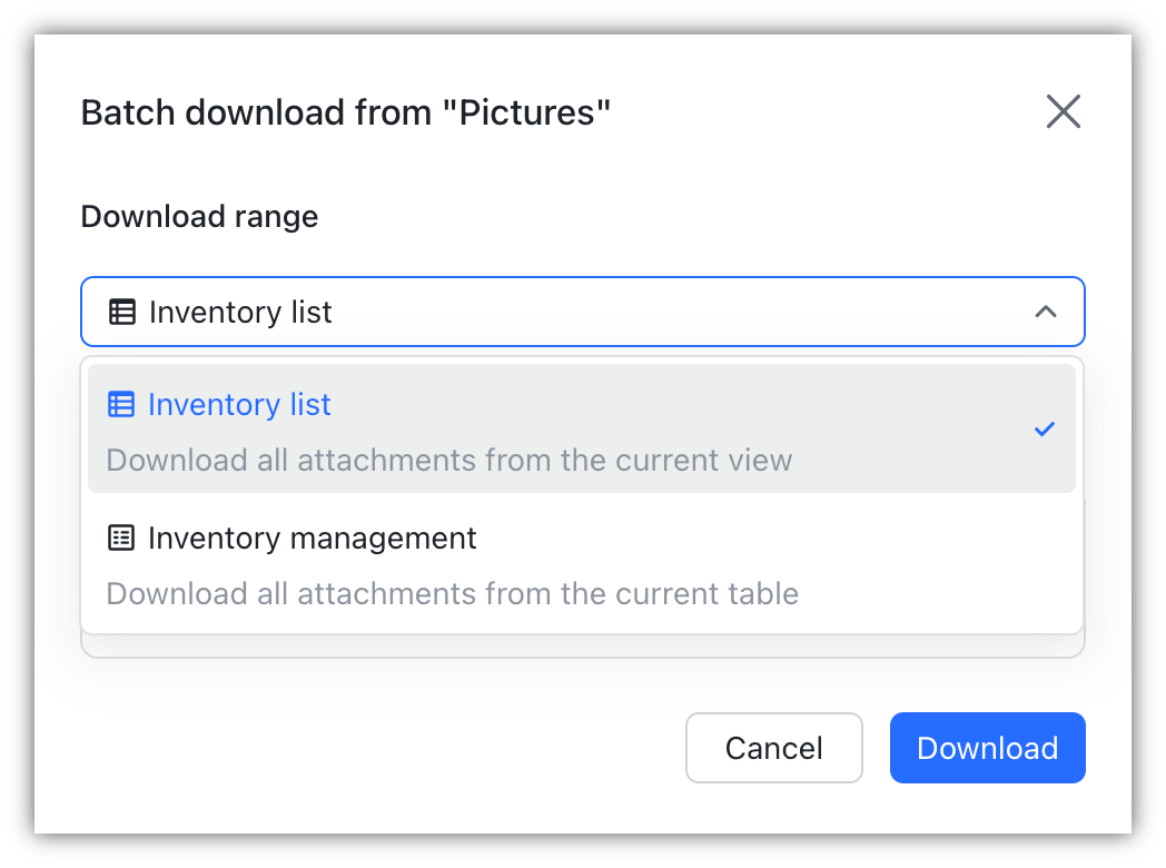 Use attachment fields in Base