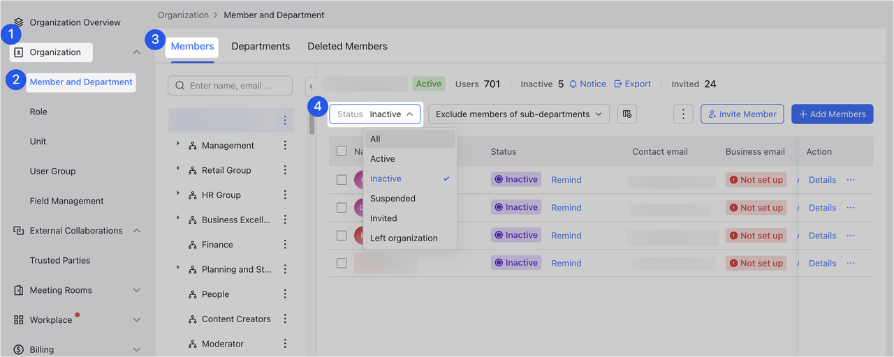 Admin | Remind members to join the organization or activate their account
