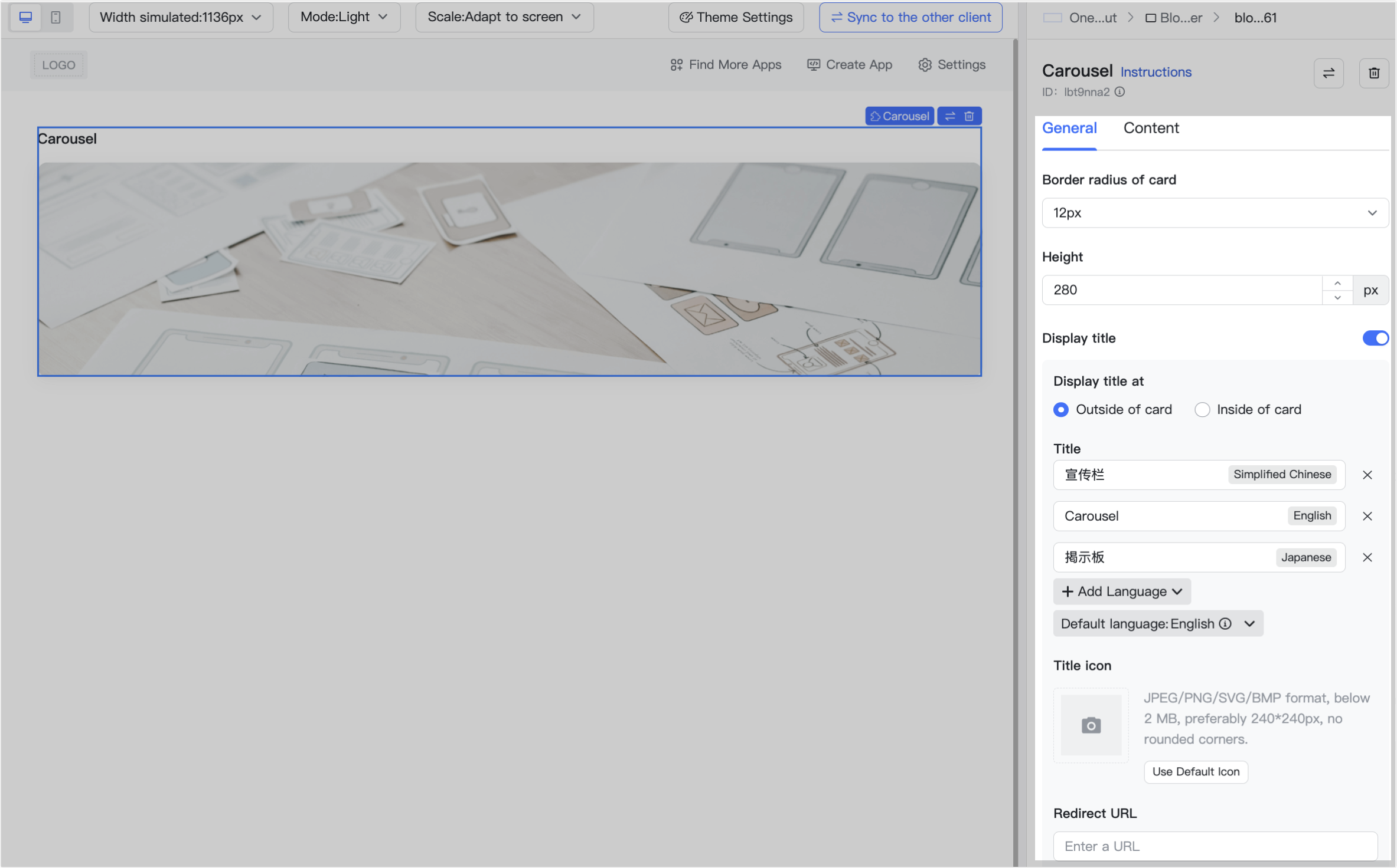 Use the Carousel block
