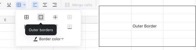 Add cell borders in Sheets