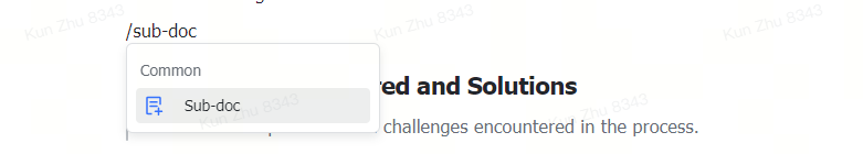 Create a sub-doc