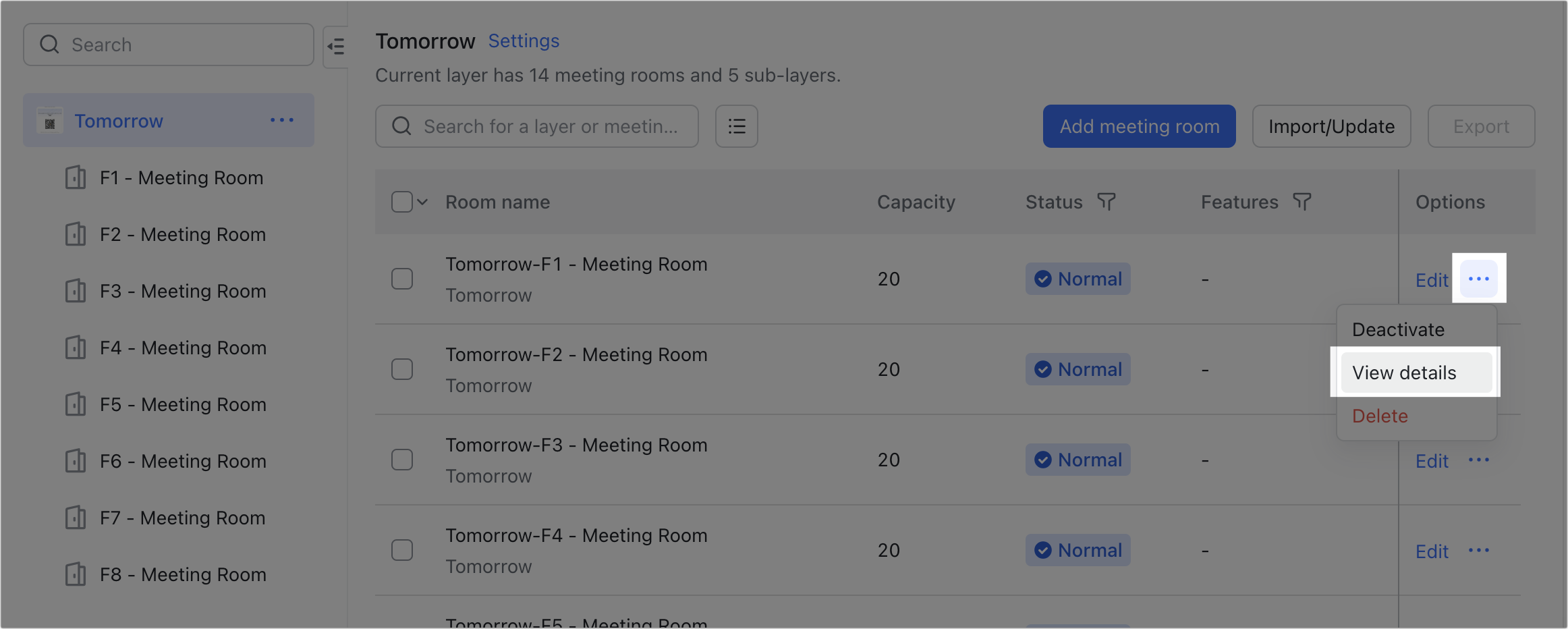 Admin | Set meeting room check-in times