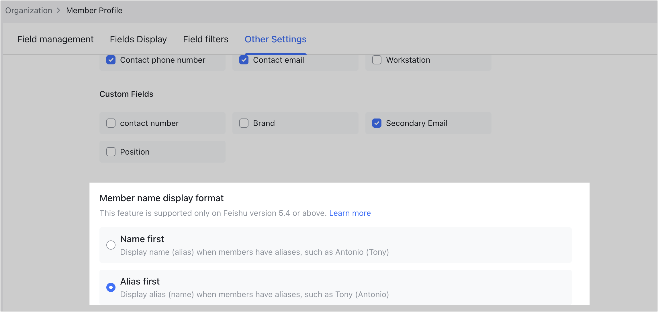 Admin | Set aliases for members Admin | Set aliases for members