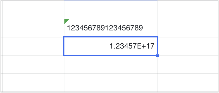 Green triangles in cells of Sheets FAQs