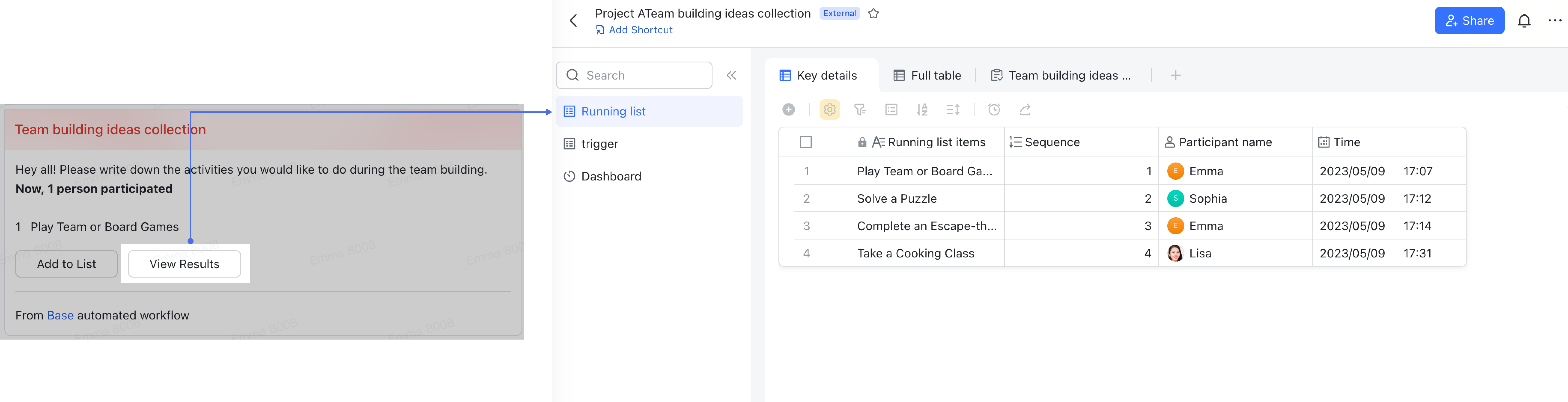 Use Running Lists