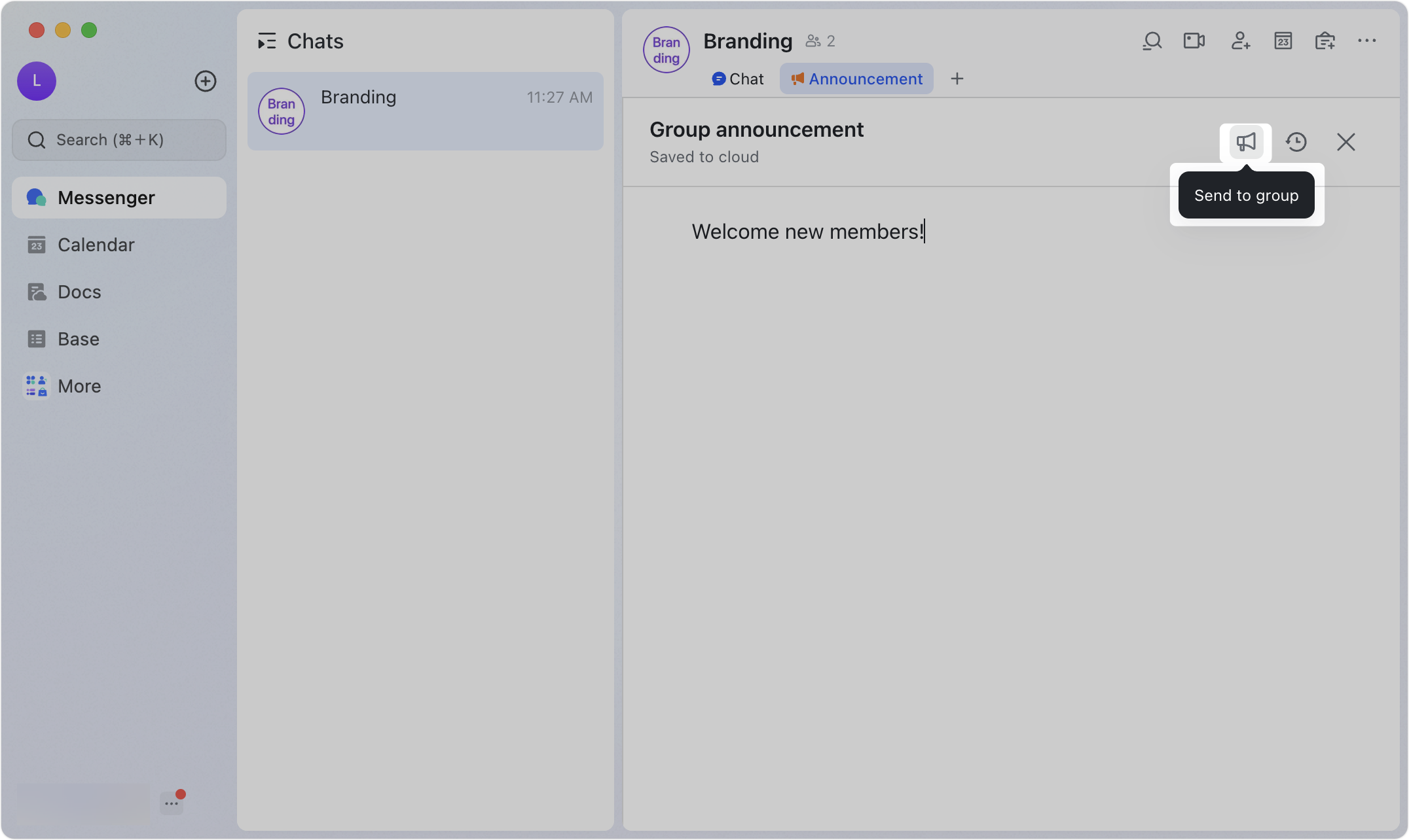 Send and manage group announcements
