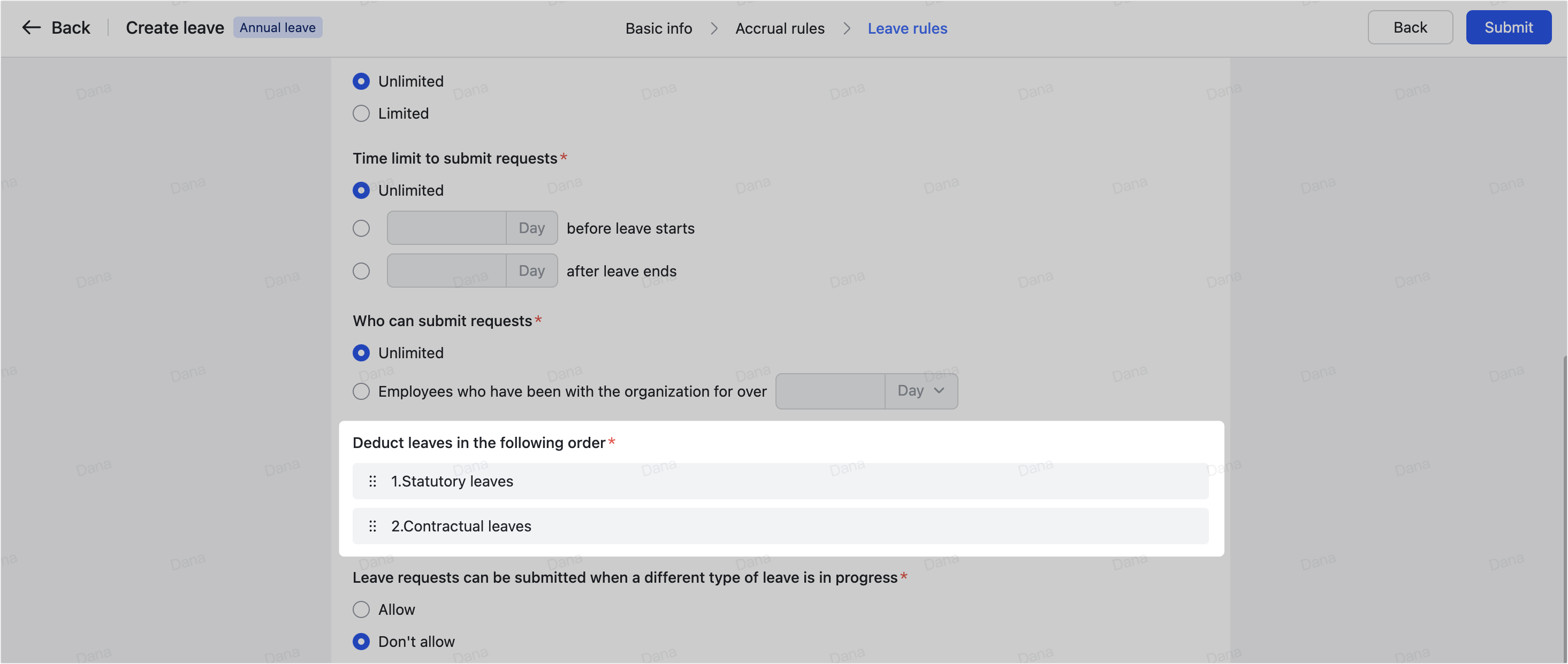 Admin | Configure leave type and rules
