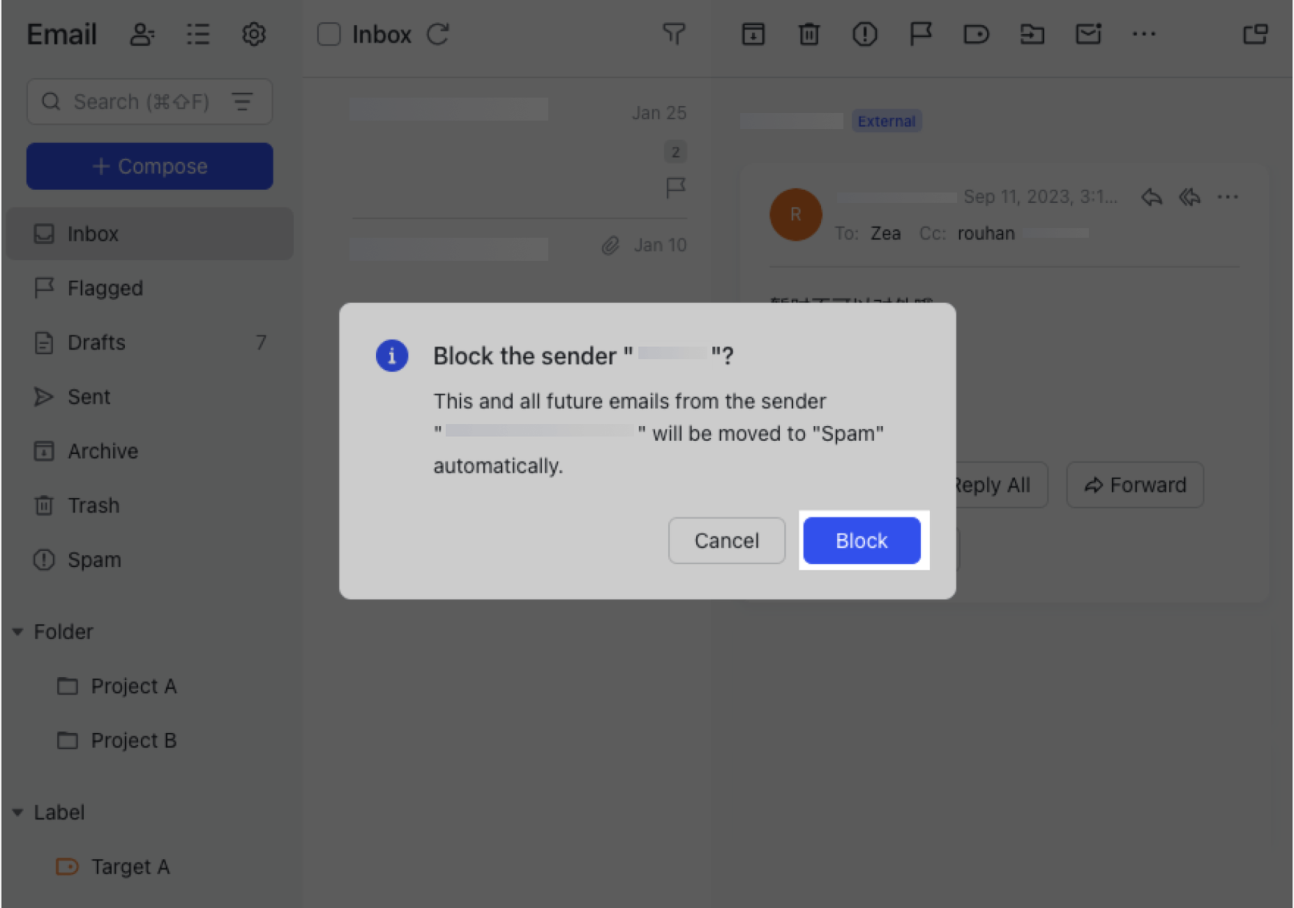 Block or trust senders